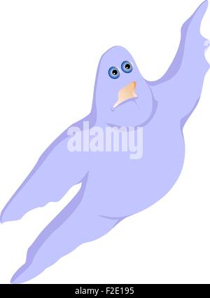 ghost spirit halloween scary cute cartoon vector illustration hand ...