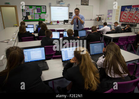 Pupils at Kirkby High School, Merseyside. The school had one of the ...