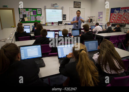 Pupils at Kirkby High School, Merseyside. The school had one of the ...