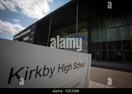 Pupils at Kirkby High School, Merseyside. The school had one of the ...