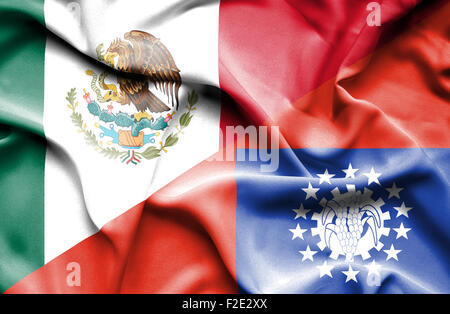 Myanmar and Mexico flags. 3D Waving flag design. Mexico Myanmar flag ...