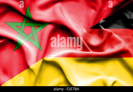 Germany and Morocco flags. 3D Waving flag design. Germany Morocco flag ...
