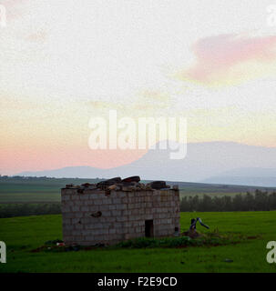 Mountain in morocco africa current cables and red sunrise Stock Photo ...