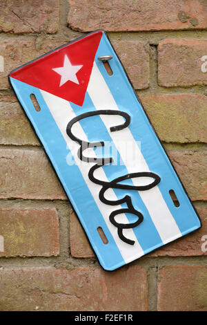Brick wall Cuba flag background. 3d illustration Stock Photo - Alamy