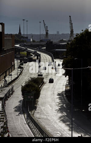 Merseyside Wallasey road tunnel Liverpool side air inlet and fume ...