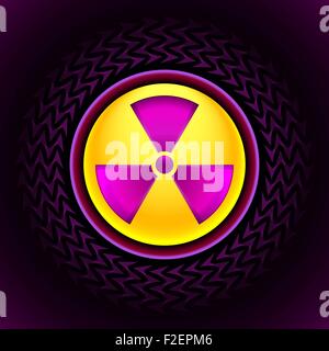 Radiation toxic symbol isolated on white background. Flat warning sign ...