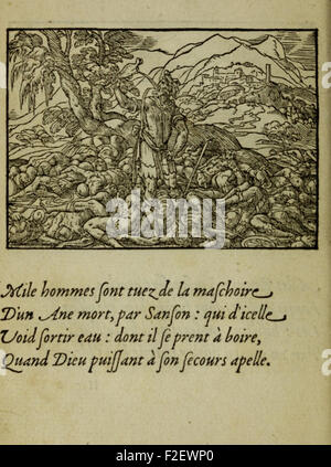 *Qvadrins Historiqves de la Bible* (1558) is an early illustrated Bible ...