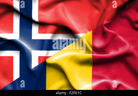 Norway and Chad flags. 3D Waving flag design. Norway Chad flag, picture ...
