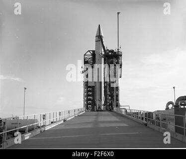 A detailed view of the Centaur (C-1) rocket, a key component of the ...