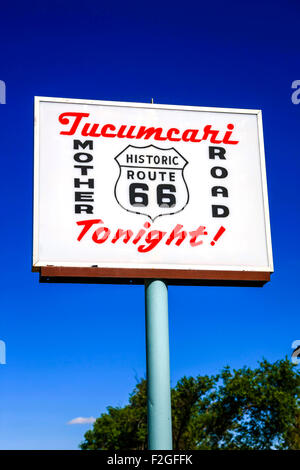 Tucumcari Tonight Historic Route 66 Sign New Mexico USA Stock Photo - Alamy