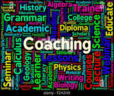 Trainer Word Meaning Give Lessons And Coach Stock Photo - Alamy
