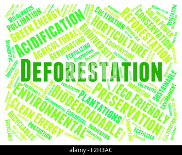Deforestation Word Indicating Clear Deforesting And Deforests Stock ...