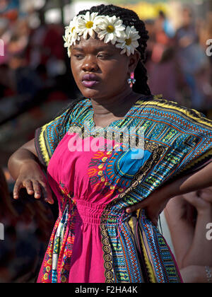 Colorful clothes being worn by visitors to Brighton Stock Photo - Alamy