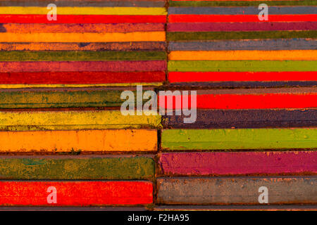 Concrete steps painted colors of the rainbow, climb heavenward Stock ...