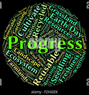 Progress Words Representing Headway Progression And Forward Stock Photo ...