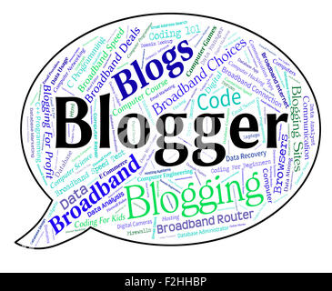 Blogger Word Showing Words Text And Site Stock Photo - Alamy