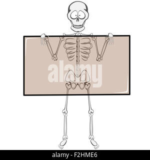 Skeleton Buddy - A funny skeleton mascot is holding an x-ray glass ...