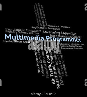 Multimedia Programmer Showing Software Engineer And Employment Stock ...