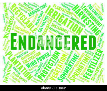 Endangered Word Meaning Facing Extinction And Threatened Stock Photo ...