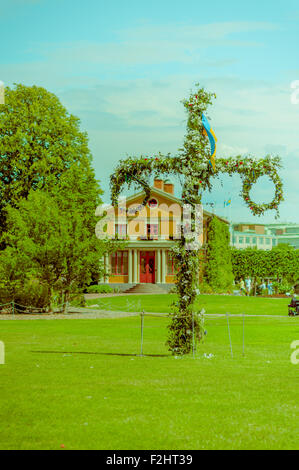 Midsummer cross in Tradgardsforeningen, the Garden Society park ...
