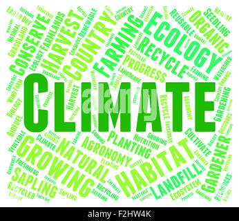 Climate Word Showing Weather Patterns And Conditions Stock Photo - Alamy