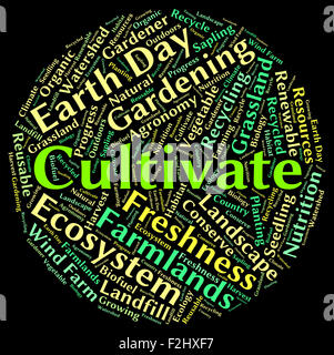 Cultivated Word Meaning Grows Sowing And Farms Stock Photo - Alamy
