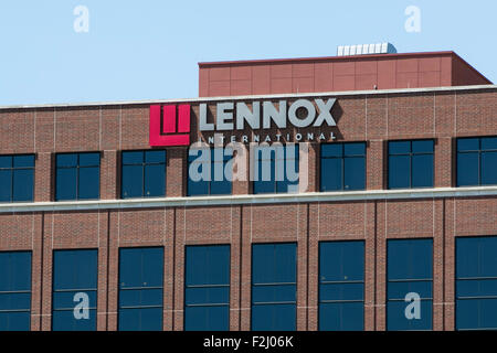 A logo sign outside of the headquarters of Lennox International Inc ...