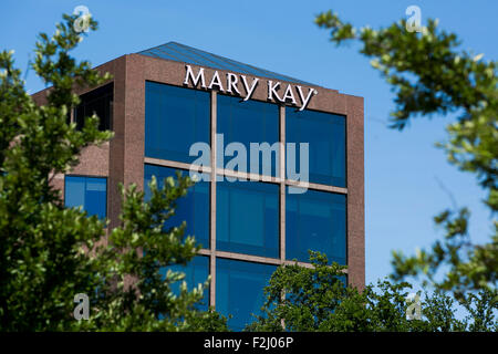 A logo sign outside of the headquarters of Mary Kay, Inc., in Addison ...