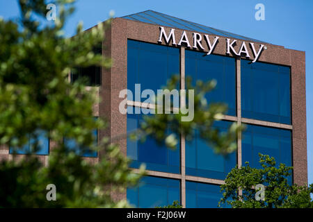 A logo sign outside of the headquarters of Mary Kay, Inc., in Addison ...
