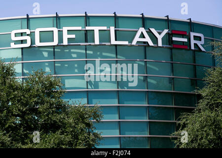 A logo sign outside of the headquarters of SoftLayer Technologies, Inc ...