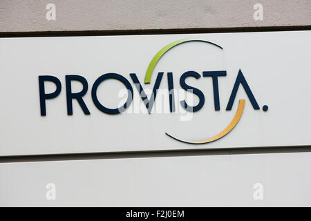 A logo sign outside of the headquarters of VHA, Inc., the parent ...