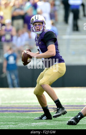 Seattle, WA, USA. 19th September, 2015.Washington Huskies quarterback ...