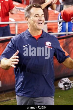 South Alabama head coach Joey Jones watches on during the first half of ...