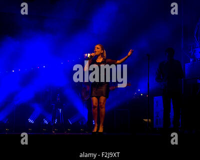 Shiri Maimon an Israeli singer vocalist during a joint performance with ...
