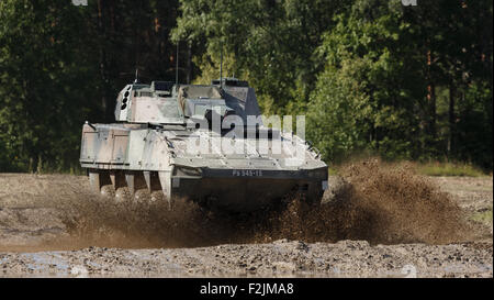 Modern, innovative Patria AMOS heavy mortar vehicle of the Finnish ...