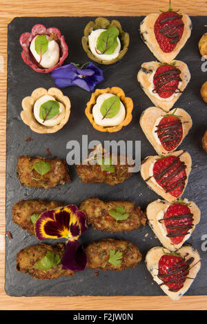Canapes on plate Stock Photo - Alamy