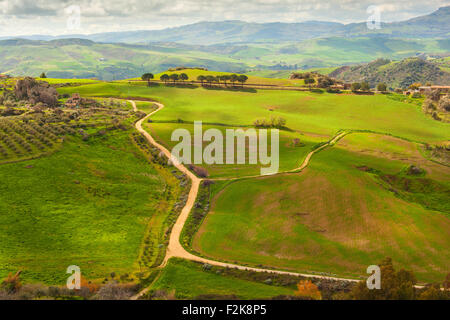 View of Leonforte countryside in the spring, Sicily Stock Photo - Alamy