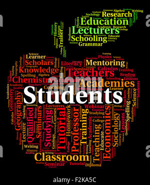 Students Word Showing Study Learning And Studying Stock Photo - Alamy