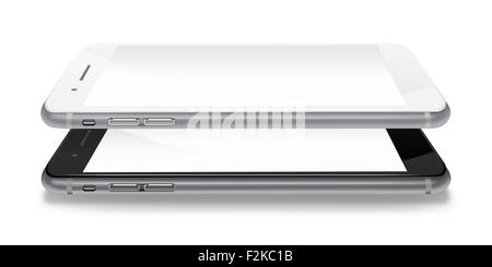 Fashionable phones realistic smartphones with blank screen and shadows ...