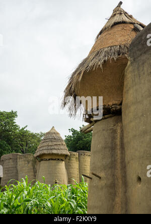 Togo, West Africa, Nadoba, traditional tata somba houses with thatched ...