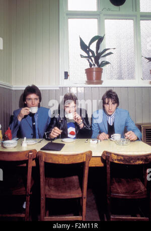 THE JAM UK band from left Bruce Foxton Rick Buckler Paul Weller Stock ...