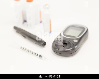 Diabetes testing equipment kit with blood glucose monitor meter ...