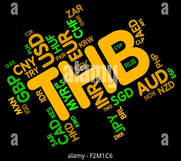 Thb Currency Indicating Thai Baht And Exchange Stock Photo - Alamy