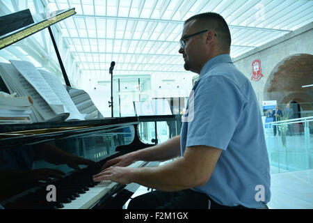 Gibraltar. 21st September, 2015. Minister for Education Gilbert Licudi ...