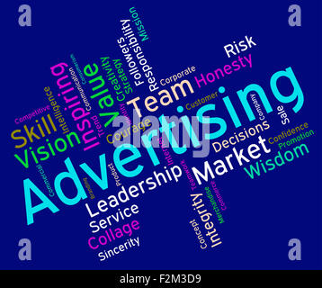 Advertise Word Meaning Promotion Promoting And Ads Stock Photo - Alamy