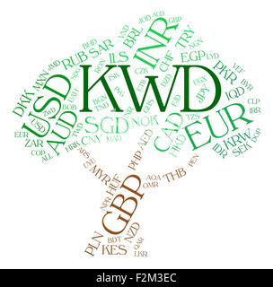 Kwd Currency Indicating Worldwide Trading And Wordcloud Stock Photo - Alamy