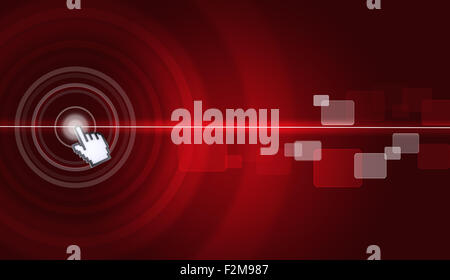 Cursor clicking on virtual red screen Stock Photo - Alamy