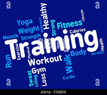 Training Words Indicating Physical Activity And Fitness Stock Photo - Alamy