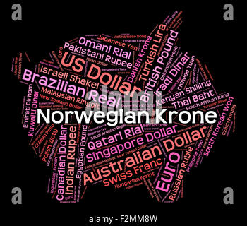 NOK Norway Norwegian Krone Currency Sign for Business Financial ...