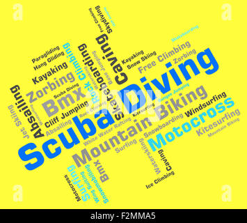 Scuba Diving Meaning Subaqua Word And Diver Stock Photo - Alamy
